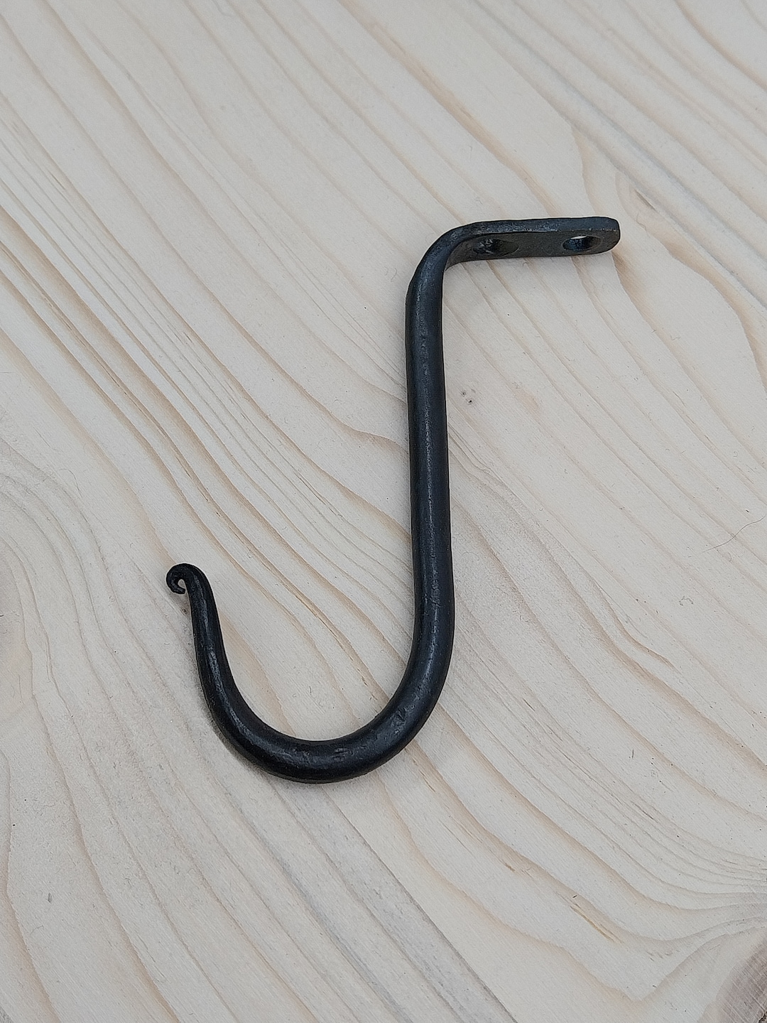 Hand Forged Iron Under Counter Hook. Under Shelf Hook.mug Cup Hook ...
