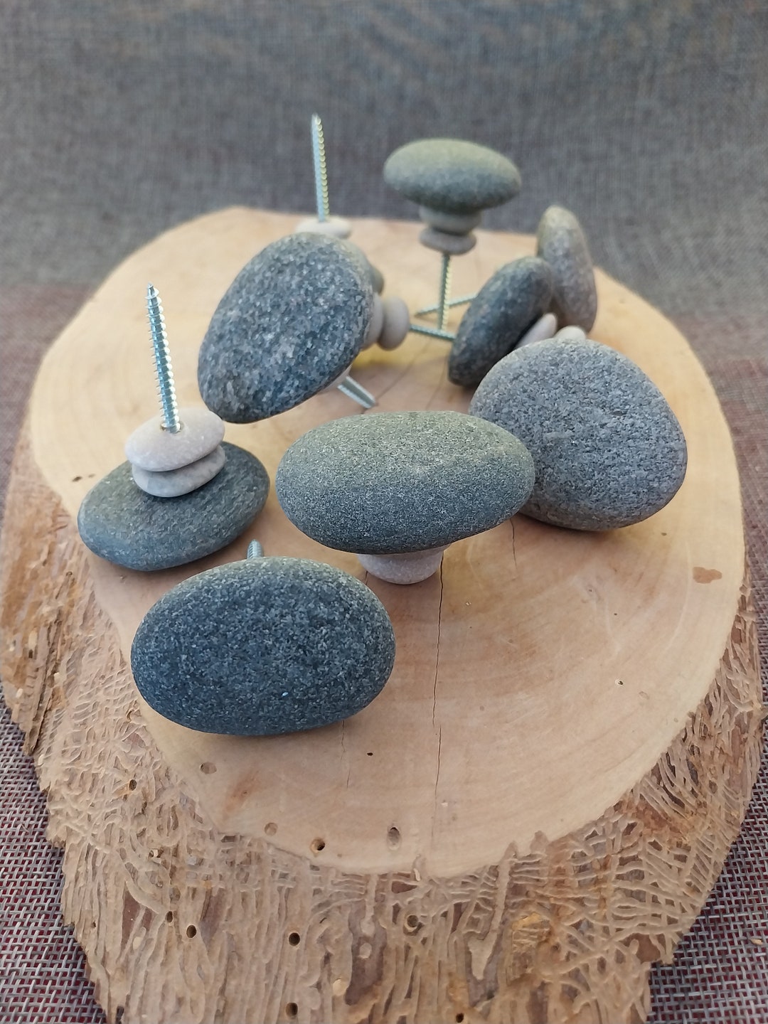 One Piece Stone Wall Hook. Small Stone Hanger.sea Stones From the Baltic Sea.wall Hook ...