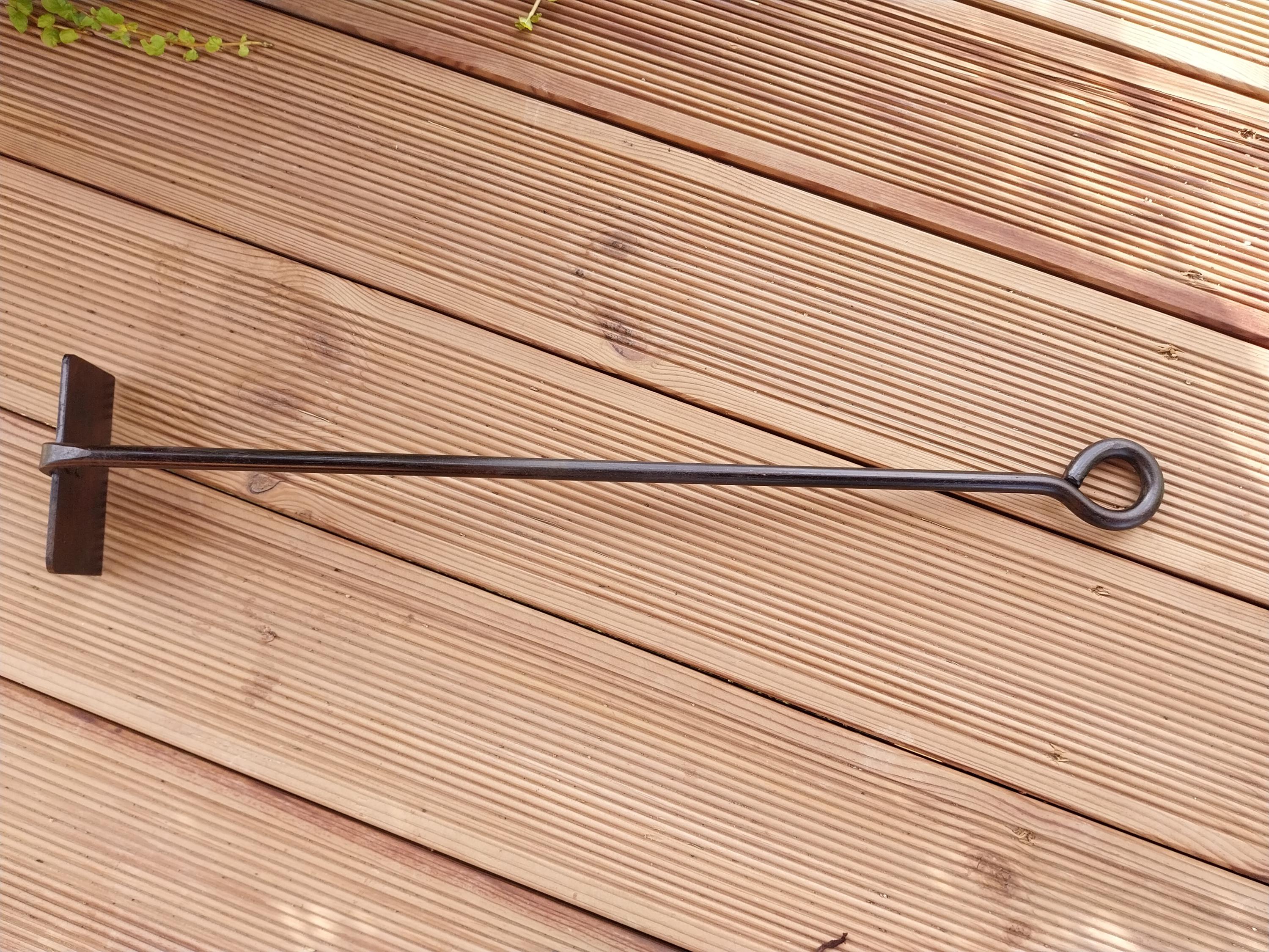 Hand Forged Iron Fire Rake.wrought Iron Wood Stove Rake.ash Rake.rustic ...