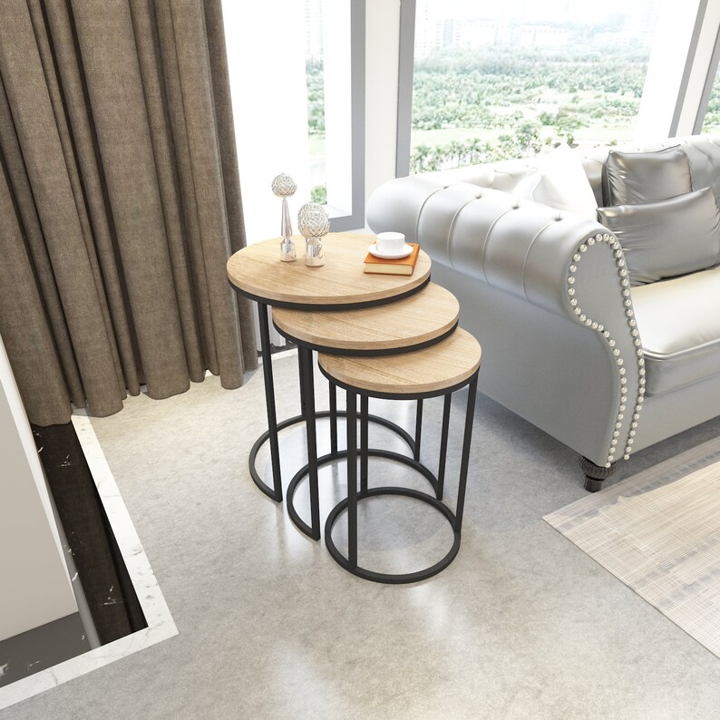 ALYA Unbreakable Glass Nesting End Table - Etsy