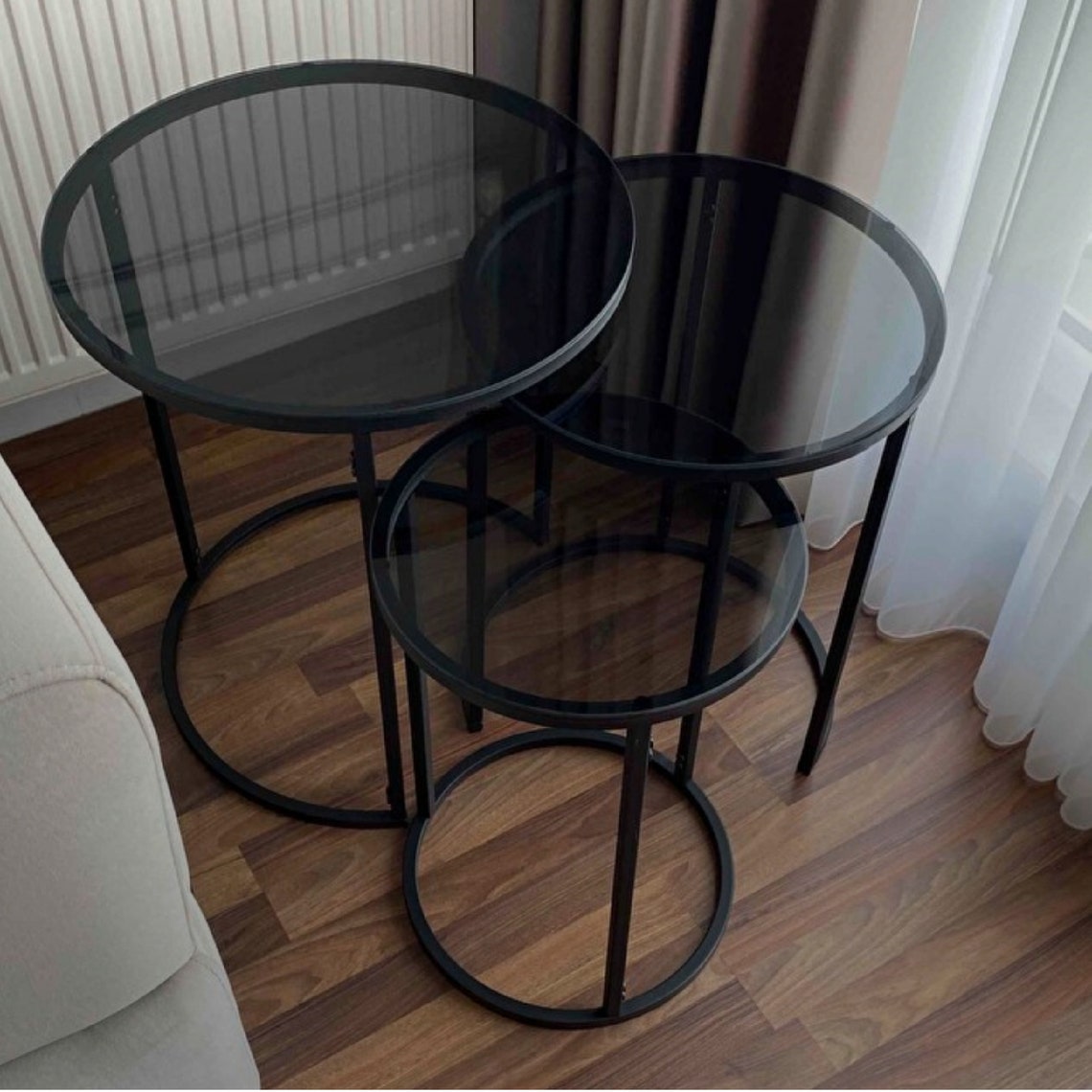 ALYA Unbreakable Glass Nesting End Table - Etsy