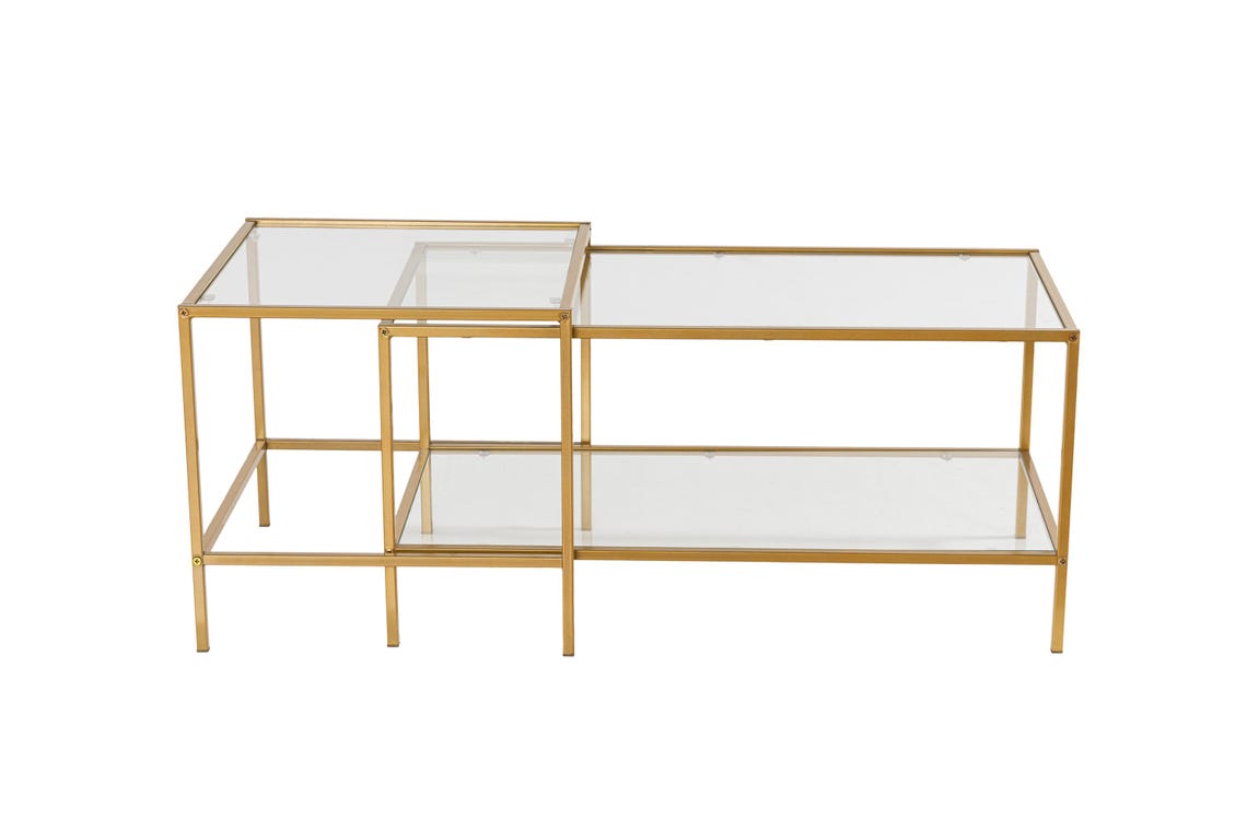 SEVAY 2 Sets of Unbreakable Glass Coffee Table, Modern Decorative ...