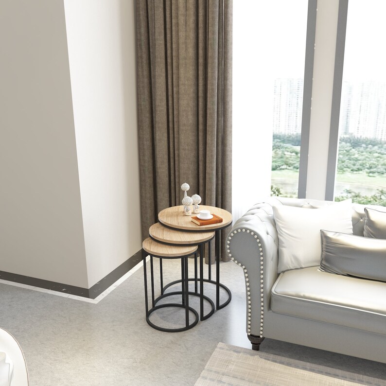 ALYA Unbreakable Glass Nesting End Table - Etsy