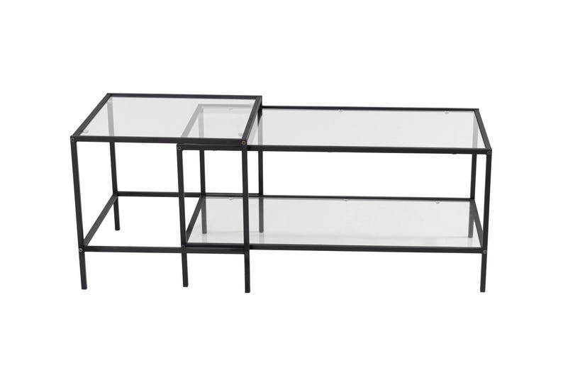 SEVAY 2 Sets of Unbreakable Glass Coffee Table, Modern Decorative ...