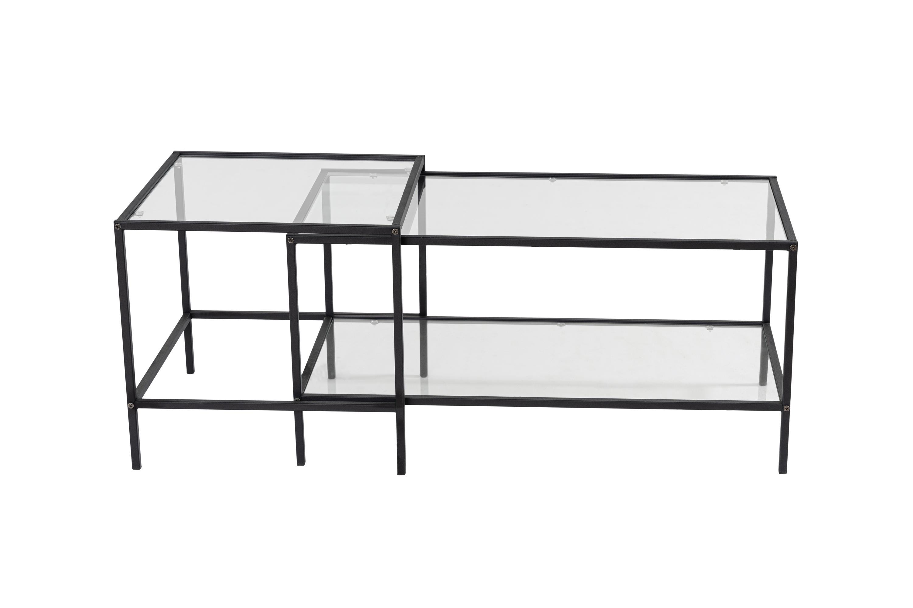 SEVAY 2 Sets of Unbreakable Glass Coffee Table, Modern Decorative ...