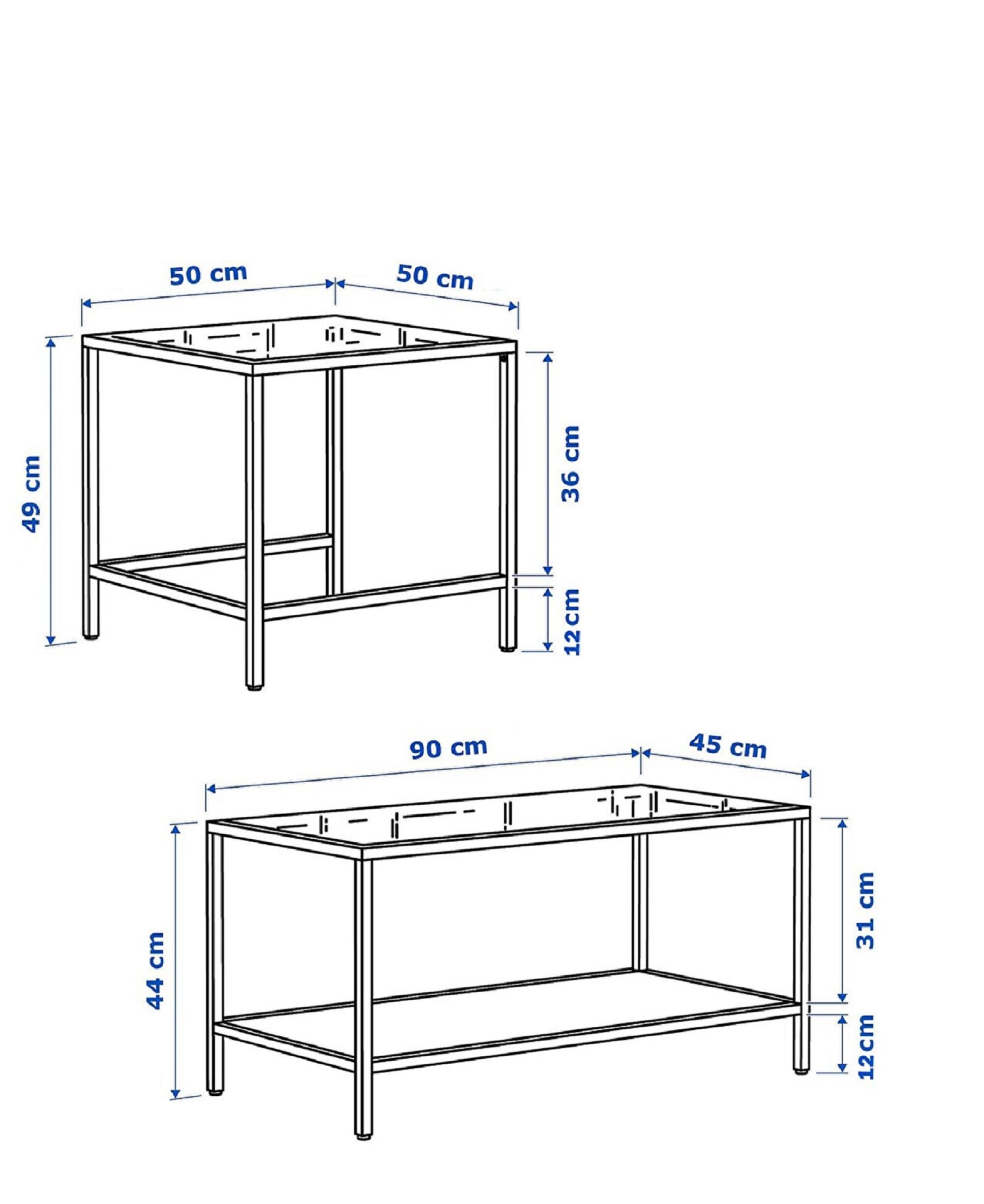 SEVAY 2 Sets of Unbreakable Glass Coffee Table, Modern Decorative ...