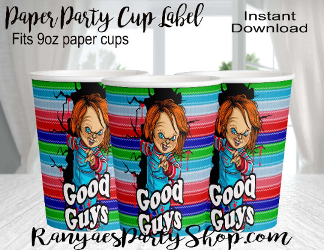 Chucky Digital 9oz Cup Label Cup Label Chucky Party Cup - Etsy