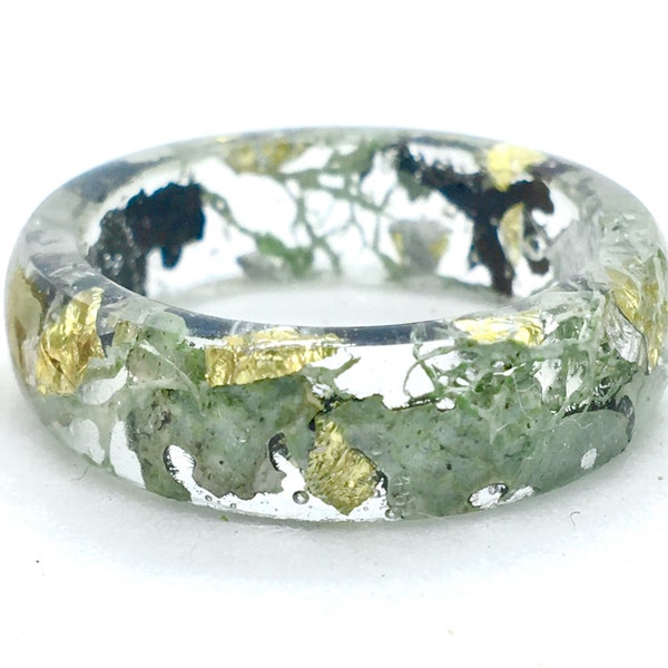 Moss Resin Ring - Etsy