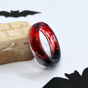 Vampire Resin Ring, Red and Black Resin Ring, Gothic Blood Red Witchy ...