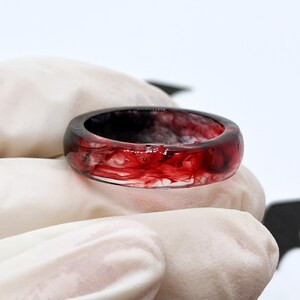 Vampire Resin Ring, Red and Black Resin Ring, Gothic Blood Red Witchy ...