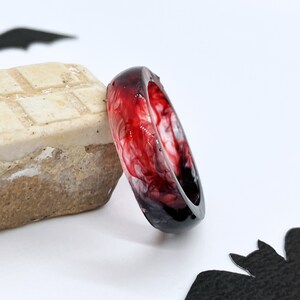 Vampire Resin Ring, Red and Black Resin Ring, Gothic Blood Red Witchy ...