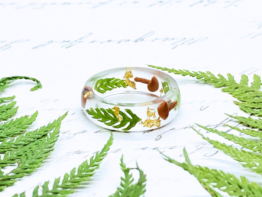 Resin Mushroom Ring, Terrarium Moss Ring, Dark Academia Ring ...