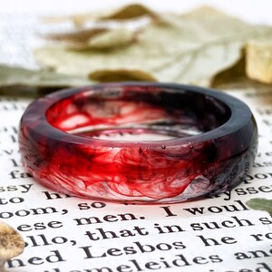 Vampire Resin Ring, Red and Black Resin Ring, Gothic Blood Red Witchy ...