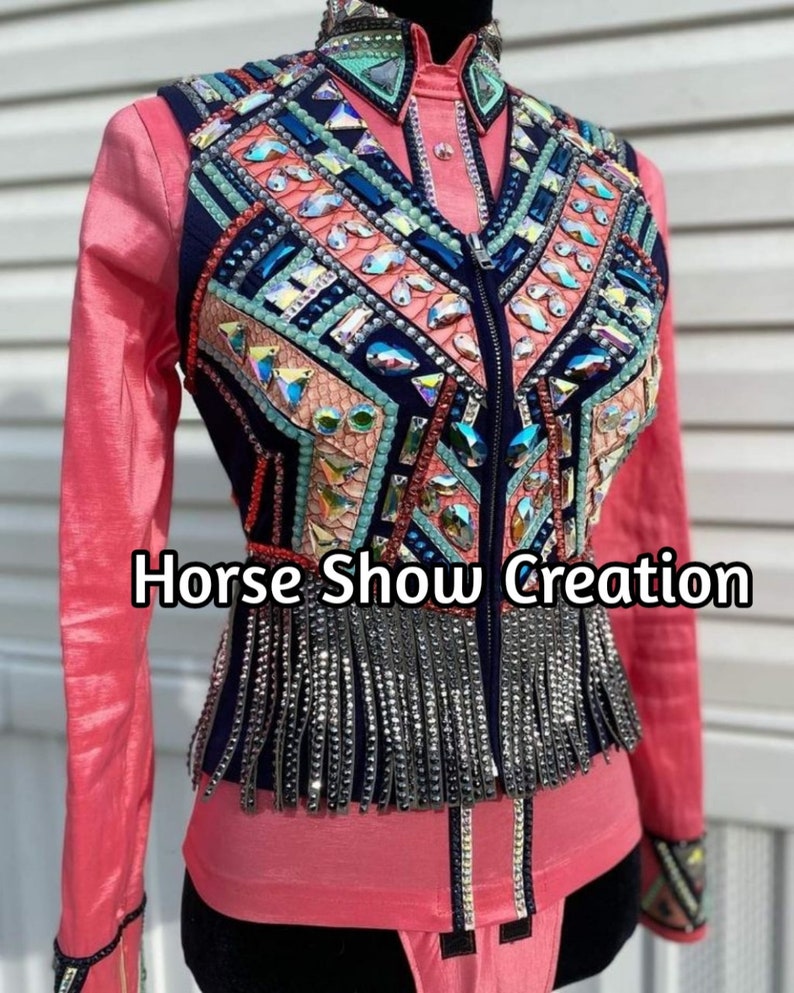 Pink & Black Western Show Vest, Rhinestone Rodeo Queen Jacket - Etsy