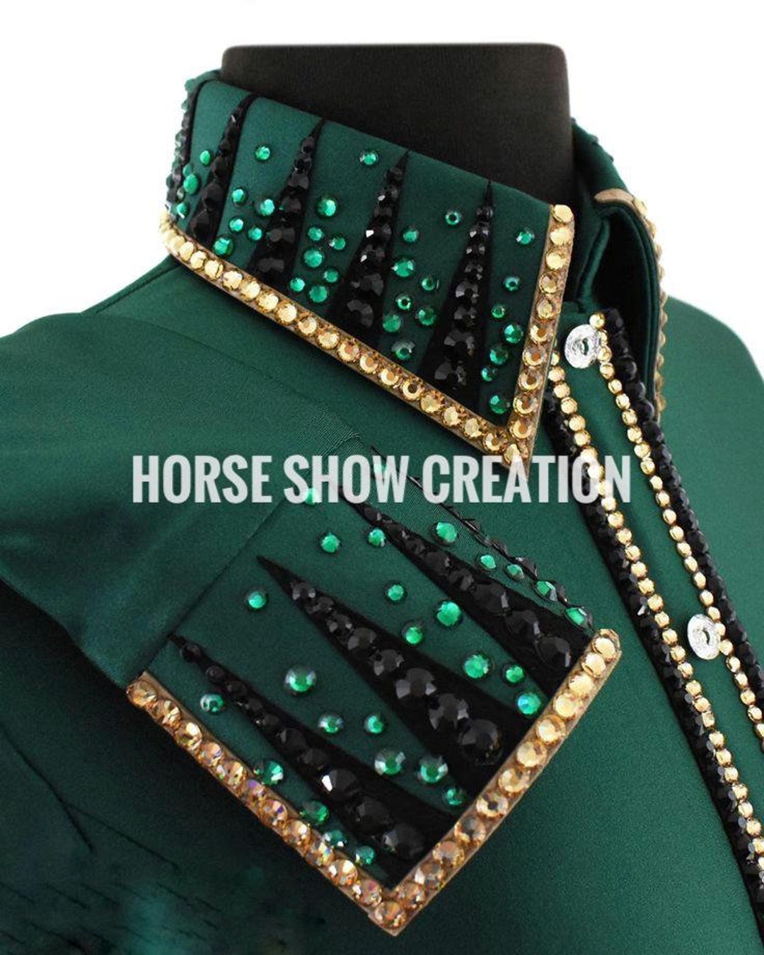 Green Western Show Shirt, Embellished Horsemanship Jacket - Etsy