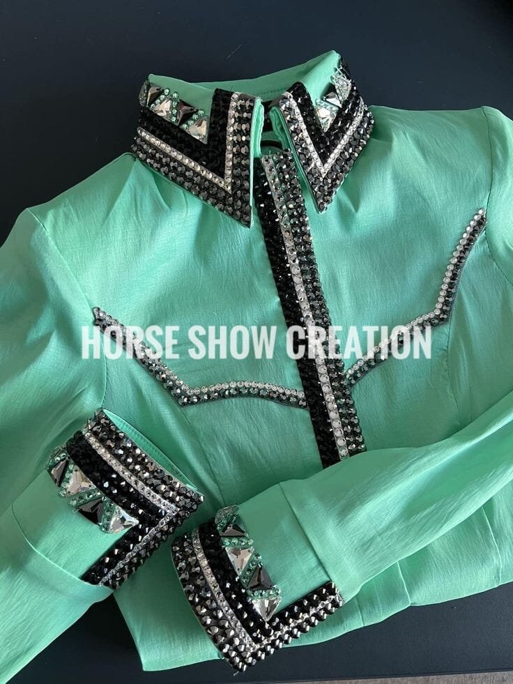 Red Western Pleasure Horse Show Shirt, Horsemanship, Women Rail Jacket ...