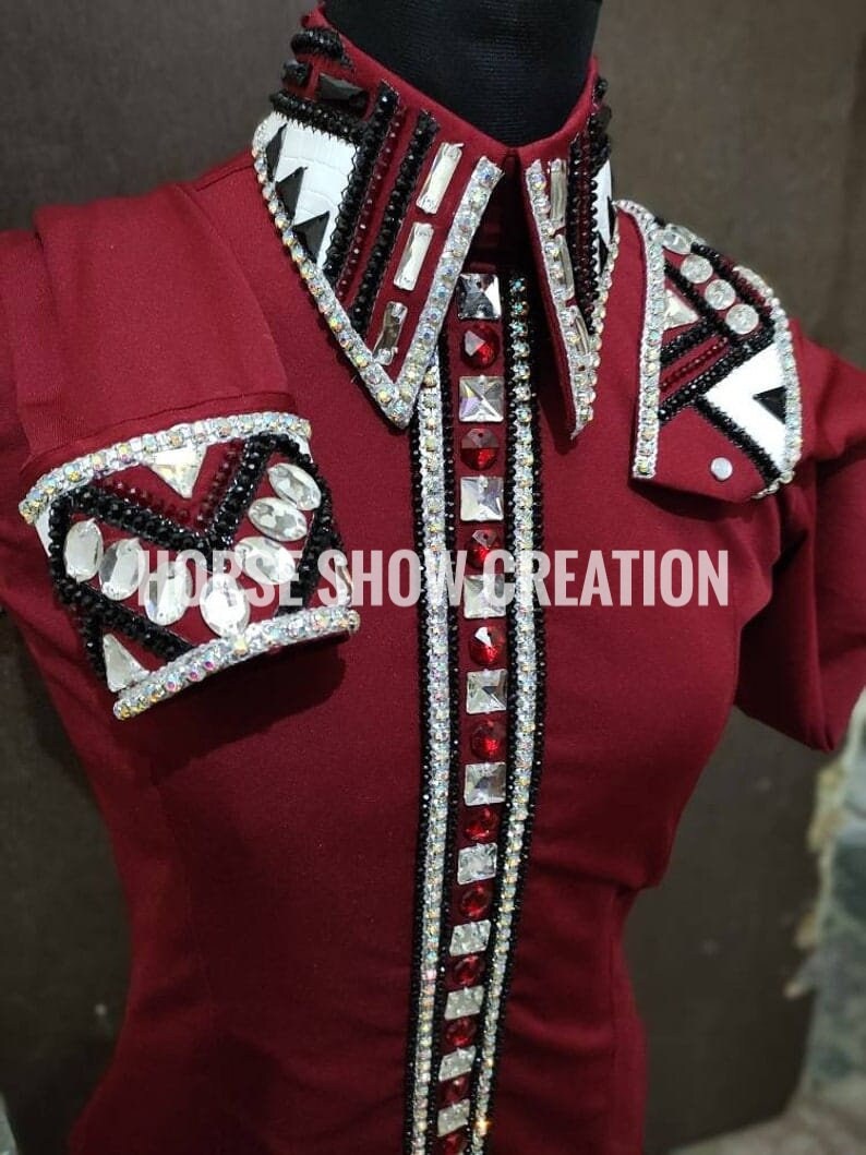 Red and Black Western Pleasure Horse Show Shirt and Matching Pad ...