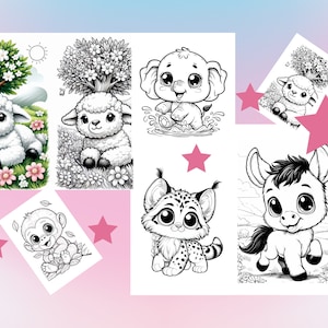 170 Baby Animal Coloring Pages, Printable Coloring Pages, Digital ...