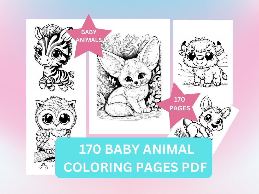 170 Baby Animal Coloring Page Printable for Kindergarten Animal Art ...