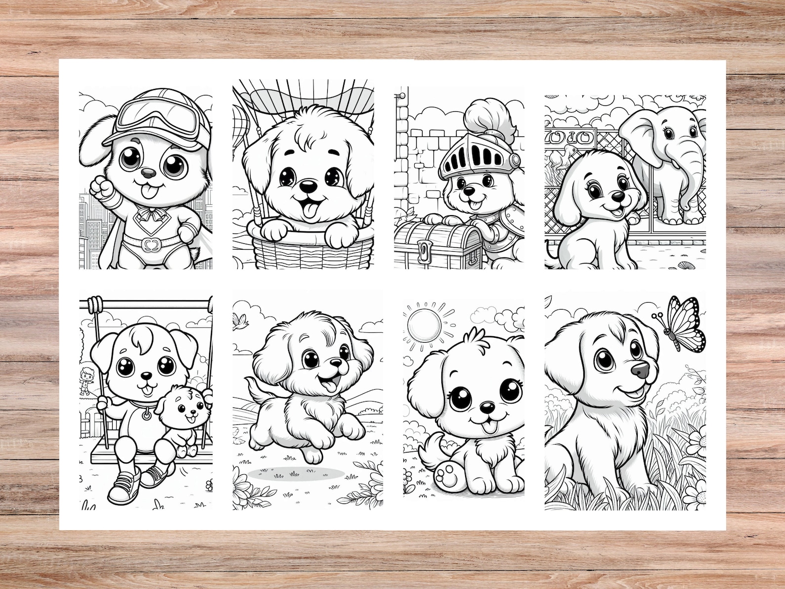 200 Dog & Puppy Coloring Pages, Printable Coloring Pages, Digital ...