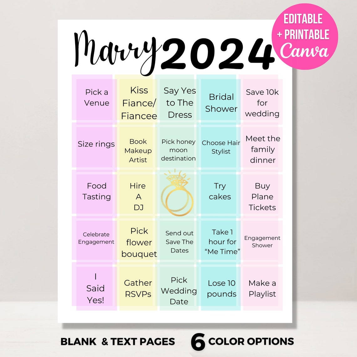 Vision Board Template Future Mrs Vision Board Bingo Vision Board Kit ...