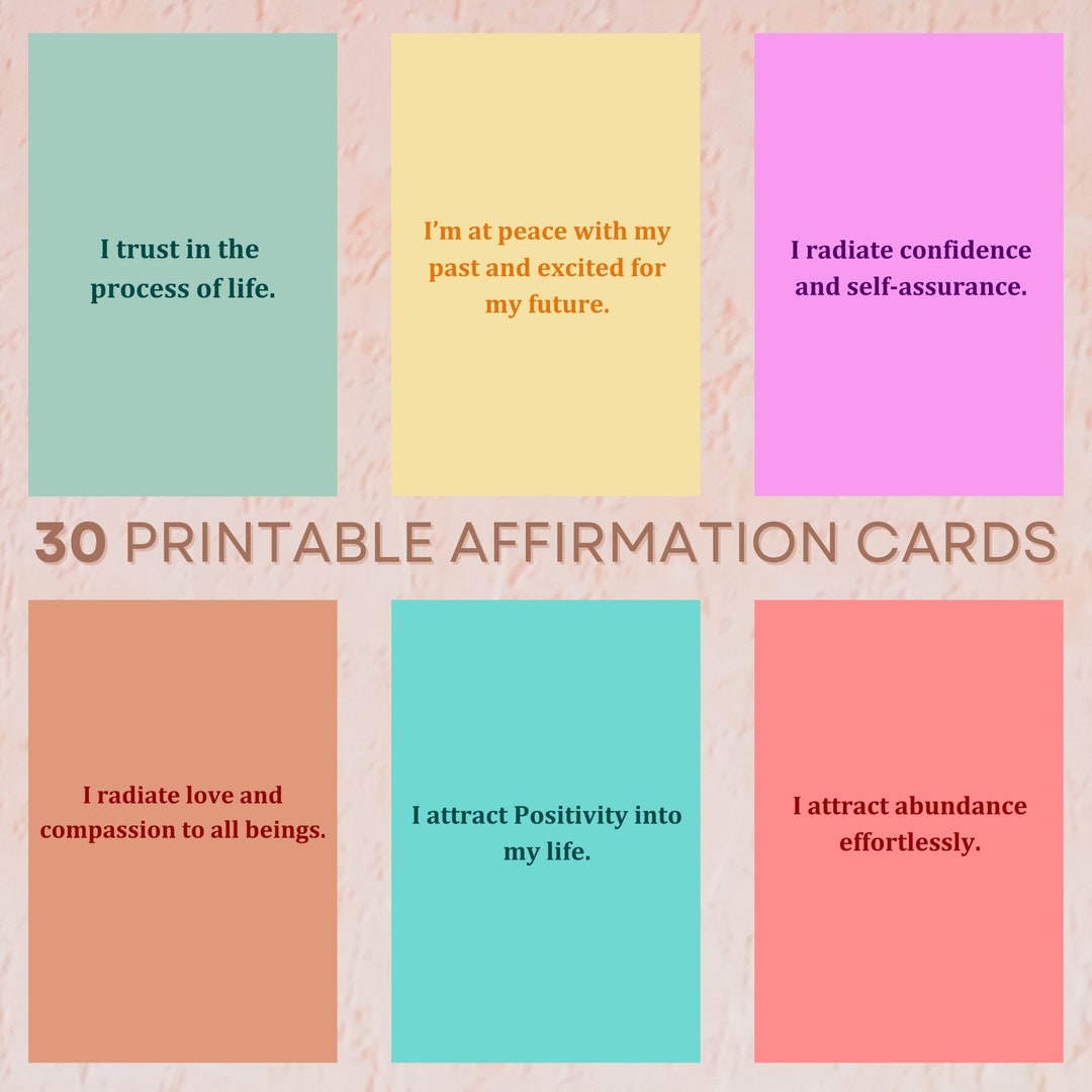 Affirmation Cards Printable Positive Affirmation Cards Daily Manifest