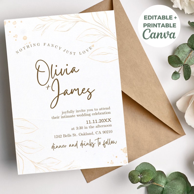 Courthouse Wedding Invitation Nothing Fancy Just Love Invitation ...