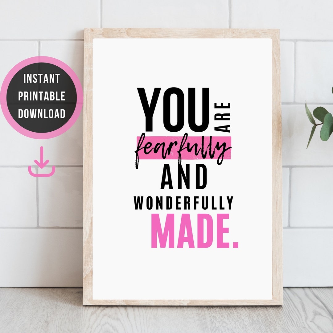 You Are Fearfully and Wonderfully Made, Downloadable Digital Wall Art ...