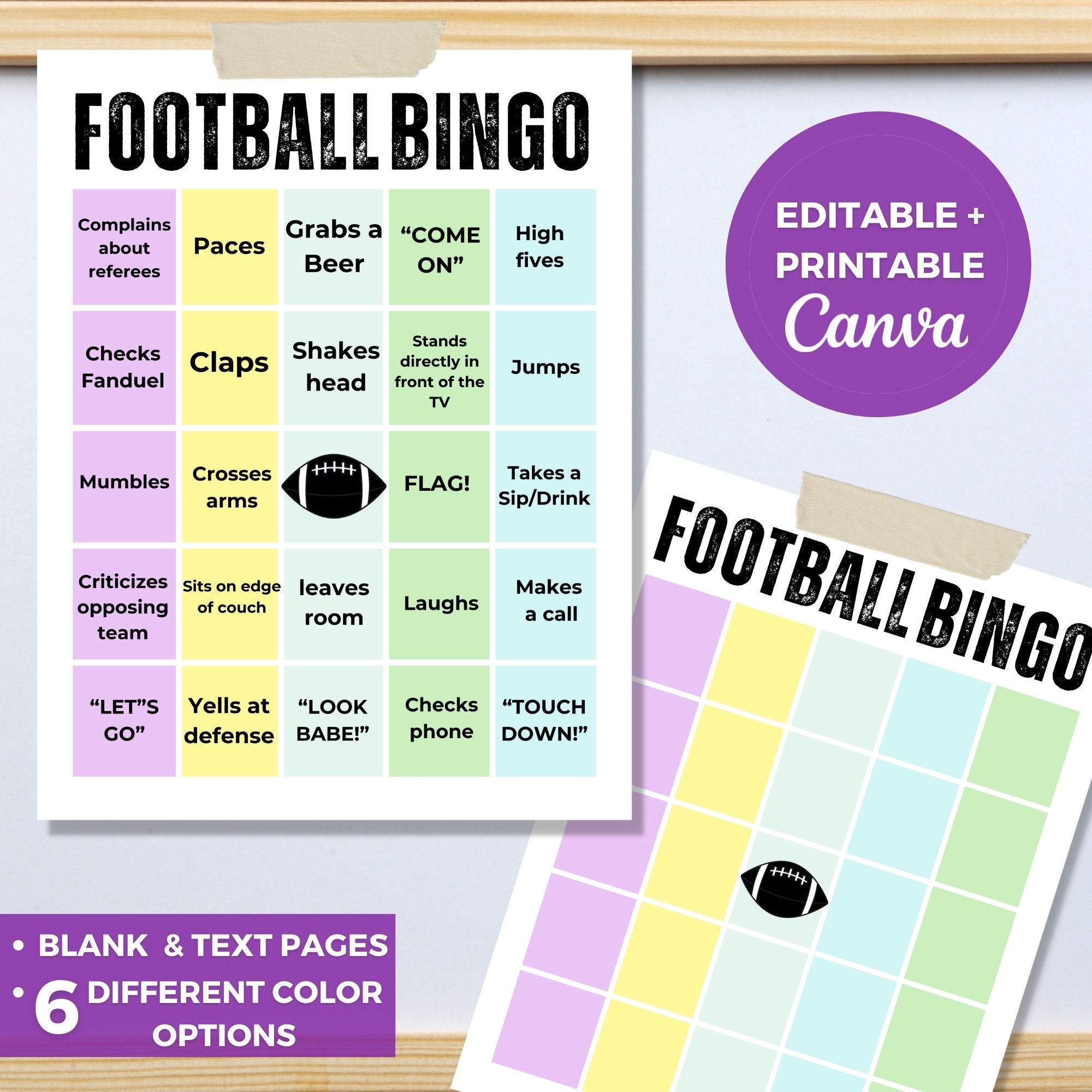 Football Bingo Super Bowl Bingo Super Bowl Squares Superbowl Party ...