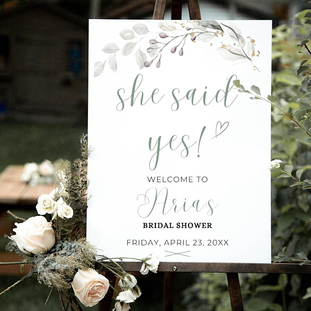 She Said Yes Sign Wedding Entrance Sign Wedding Sign Bundle Minimal ...