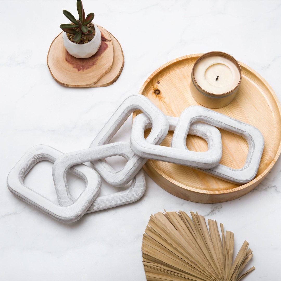 Farmhouse Style Wood Chain Link Decor Rustic Aesthetic Room Decor ...