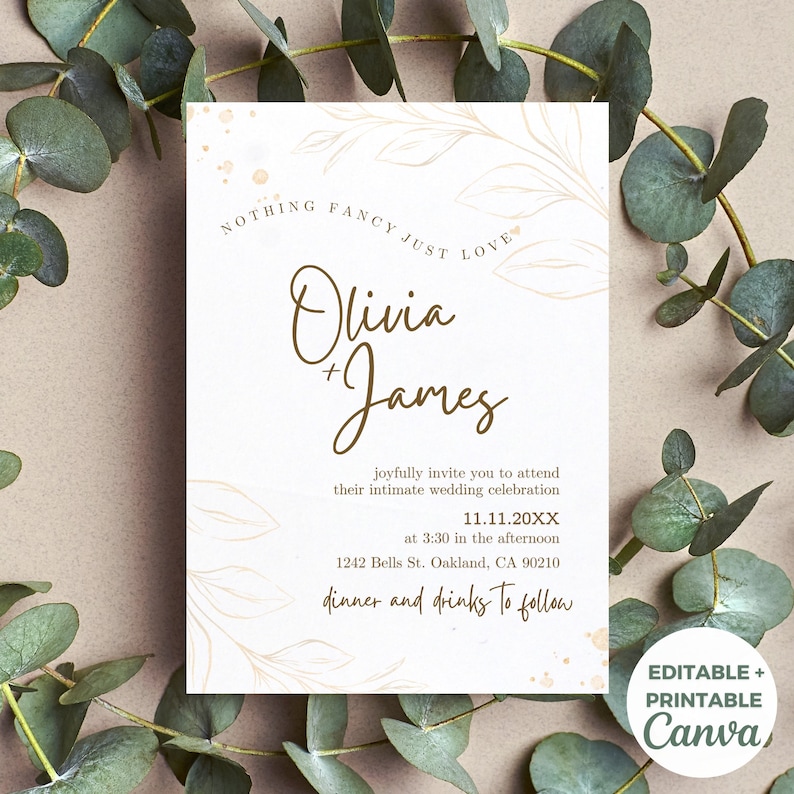 Courthouse Wedding Invitation Nothing Fancy Just Love Invitation ...