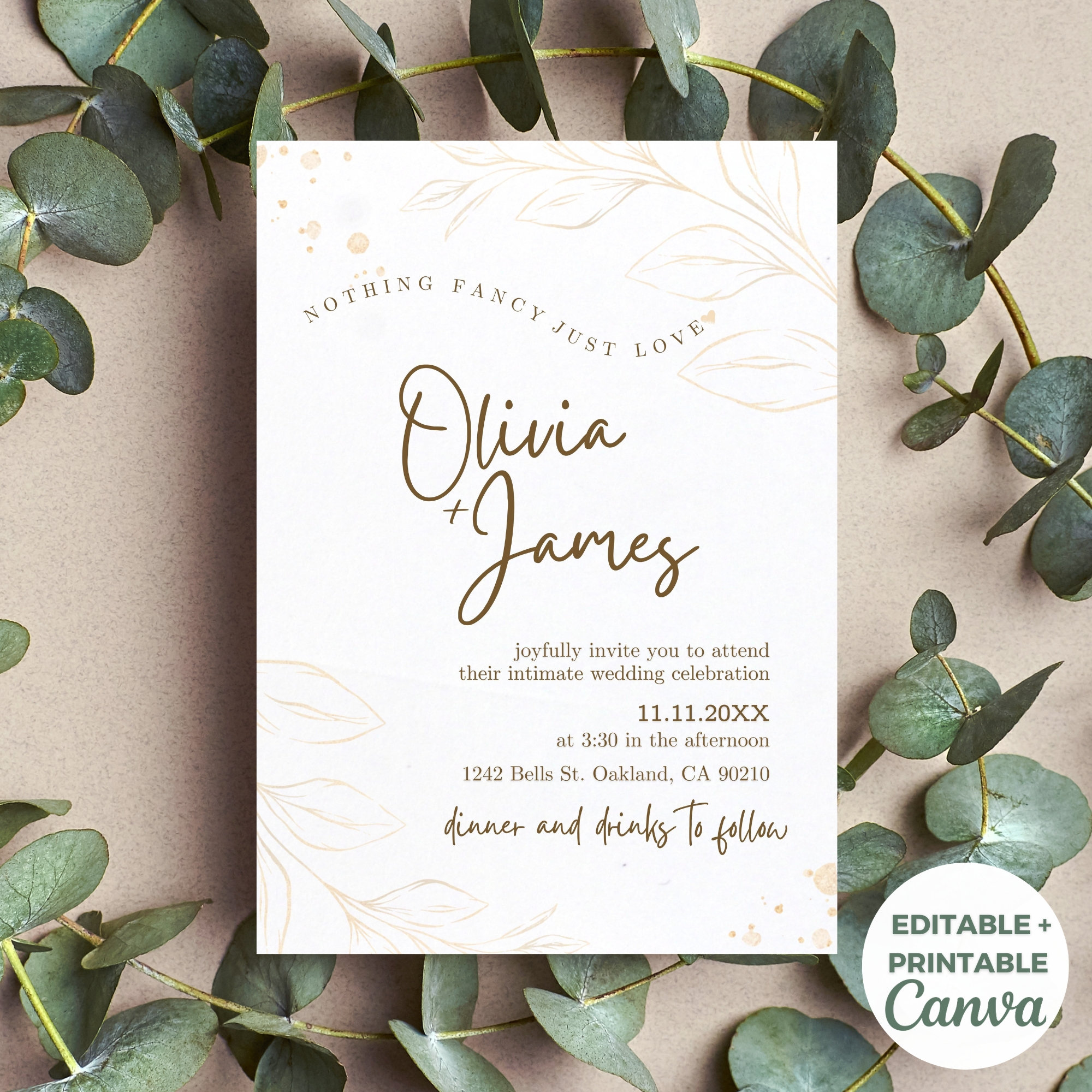 Courthouse Wedding Invitation Nothing Fancy Just Love Invitation ...