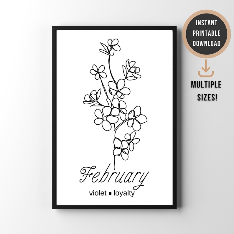 Birth Flower Clipart Print Flower Birth Month Flower Pot Printable Wall ...
