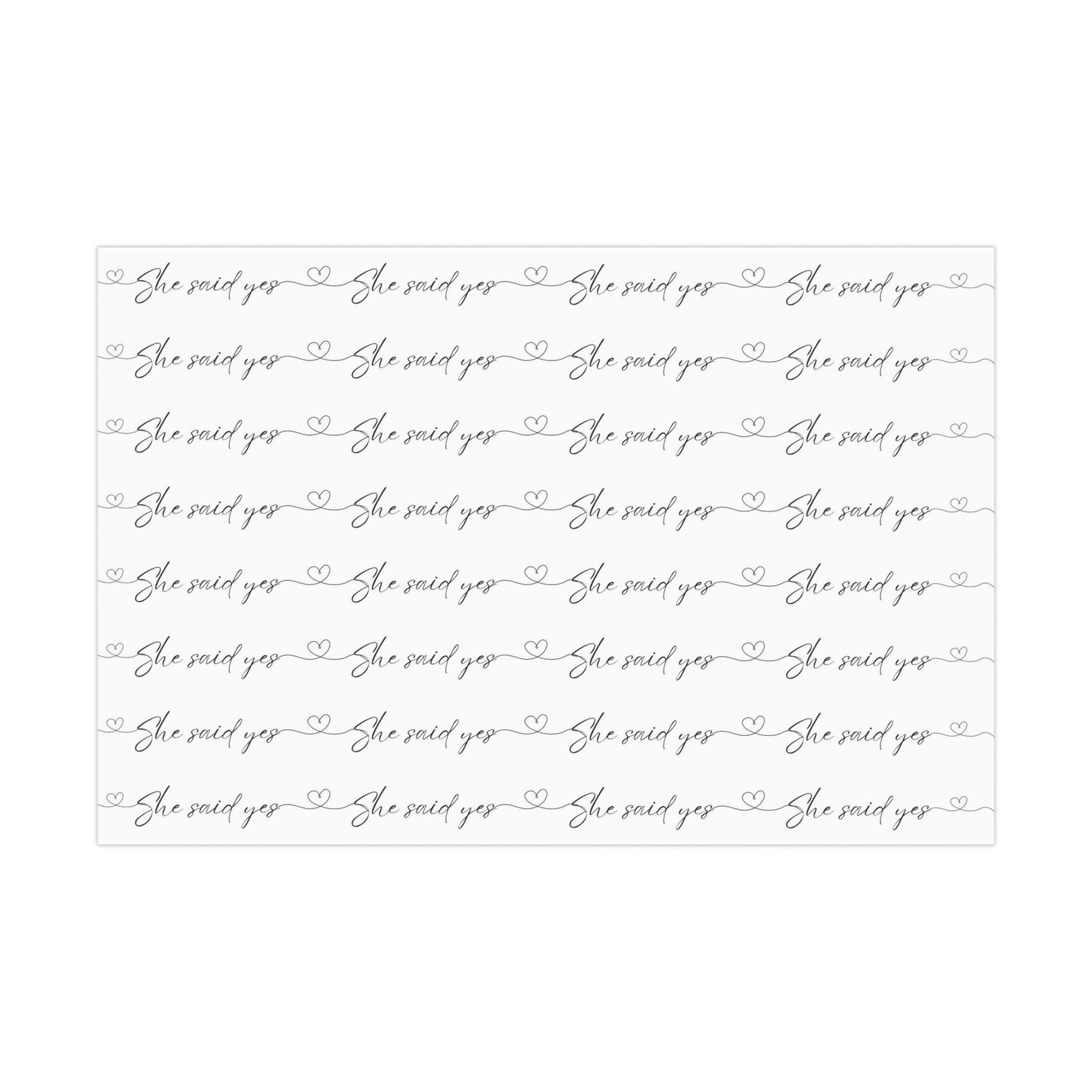 She Said Yes Funny Wrapping Paper She Said Yes Sign Custom Wrapping ...
