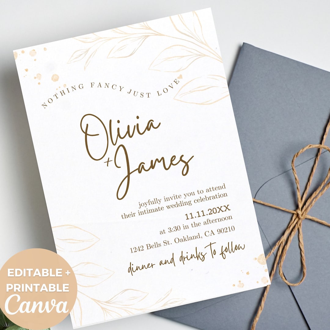 Courthouse Wedding Invitation Nothing Fancy Just Love Invitation ...