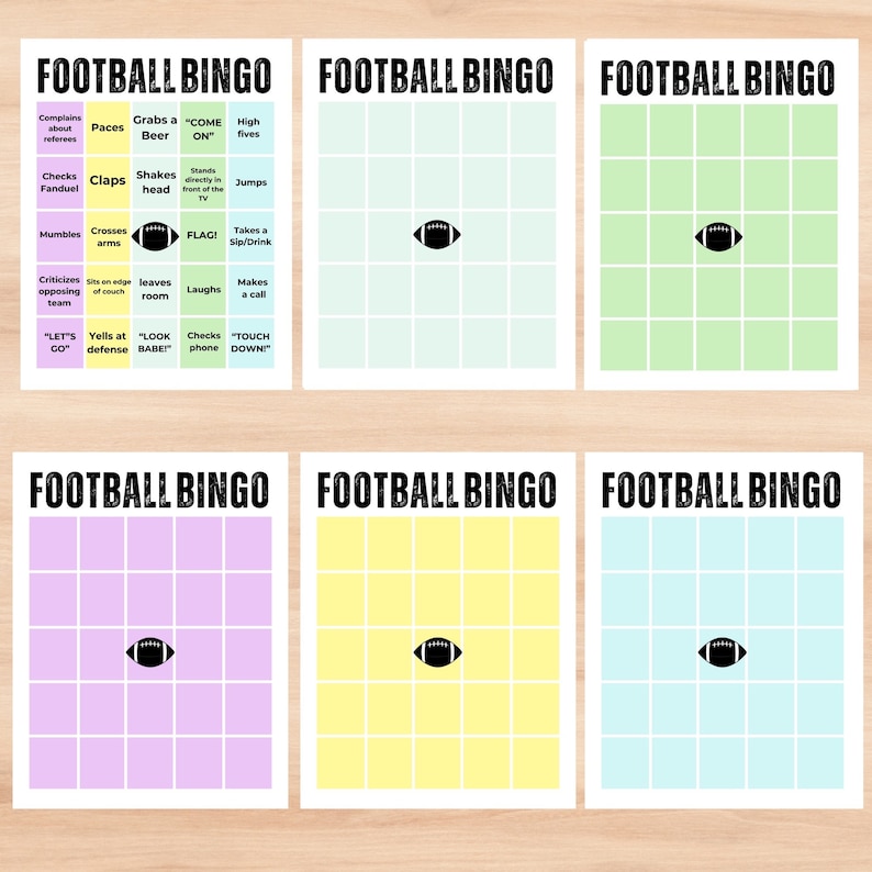 Football Bingo Super Bowl Bingo Super Bowl Squares Superbowl Party ...
