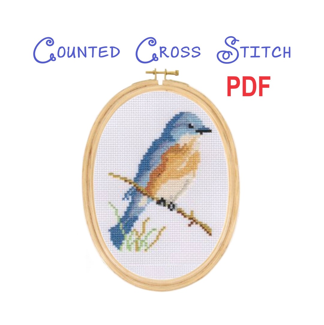 Cross Stitch Blue Bird Pattern - PDF Download | North American Blue ...