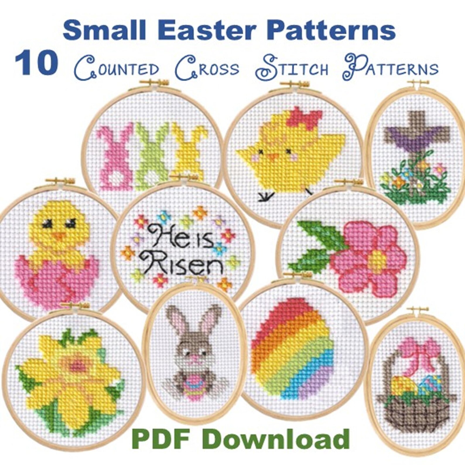 Easter Cross Stitch Patterns | Spring Decor, Beginner Projects ...