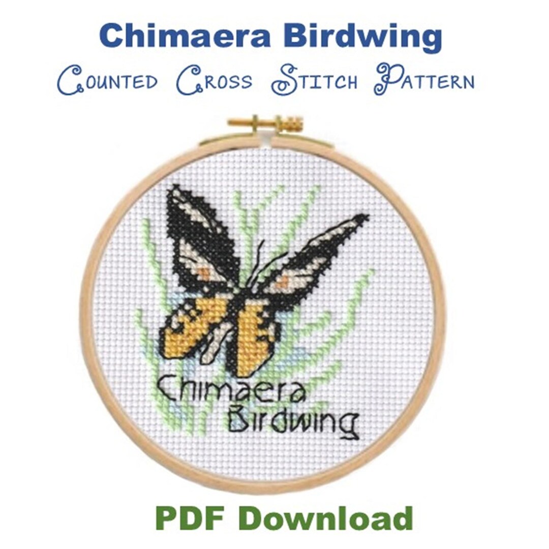 Chimaera Birdwing Butterfly Counted Cross Stitch Pattern (PDF) - Etsy