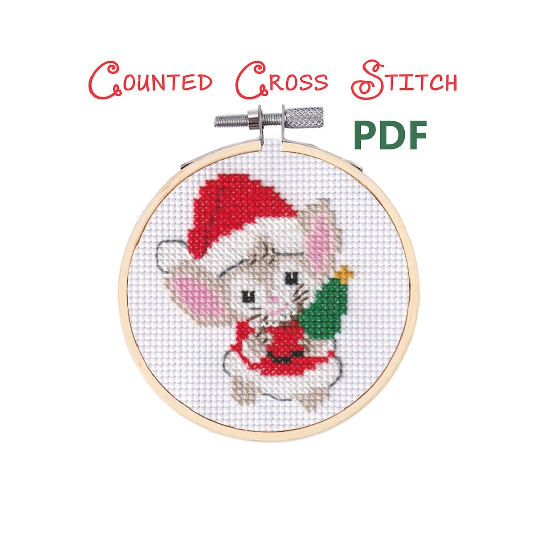 Christmas Cross Stitch Pattern Mouse | Downloadable PDF – Small Wall ...