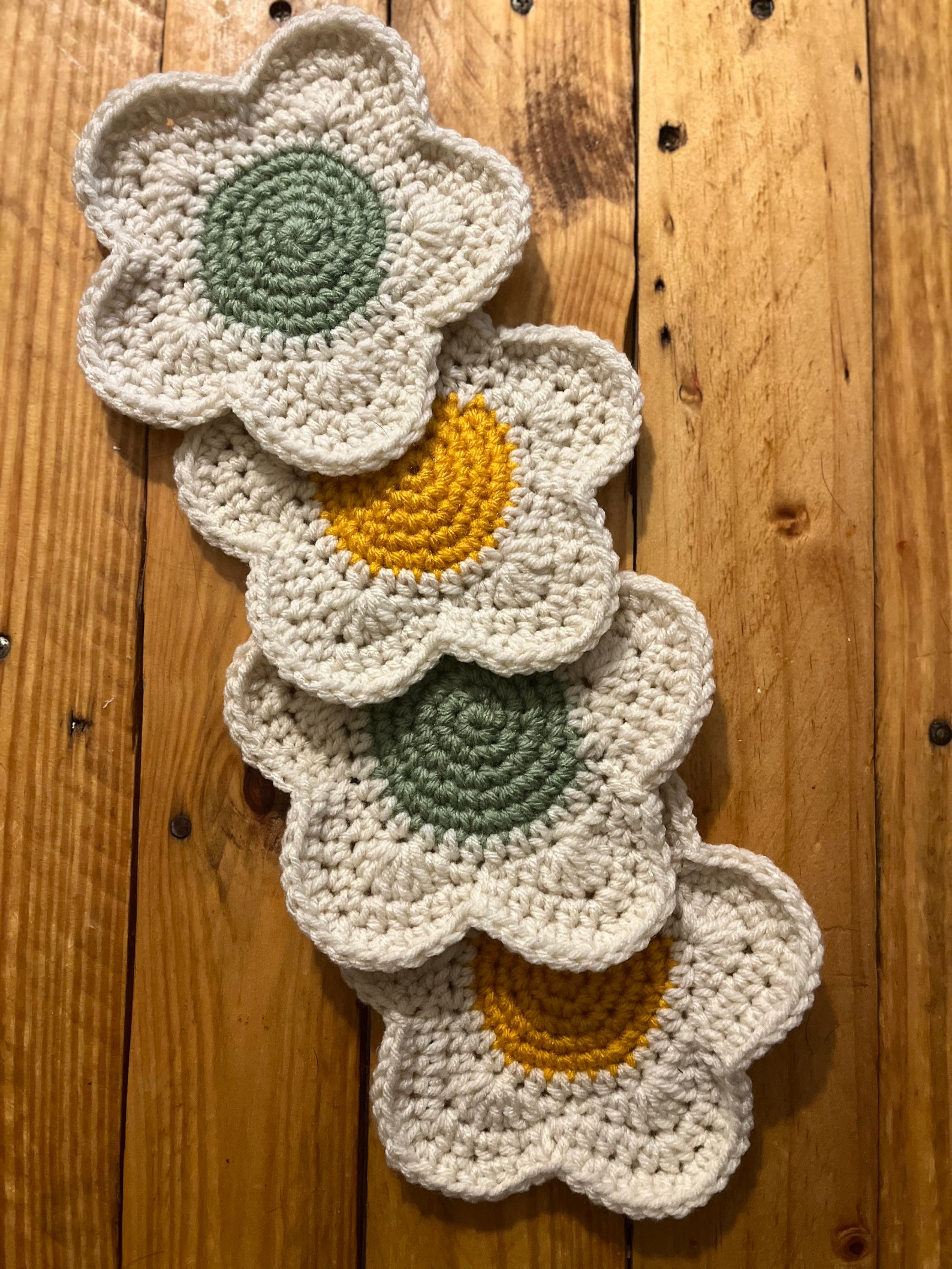 Crochet Flower Coasters Set of Handmade Coasters Flower - Etsy