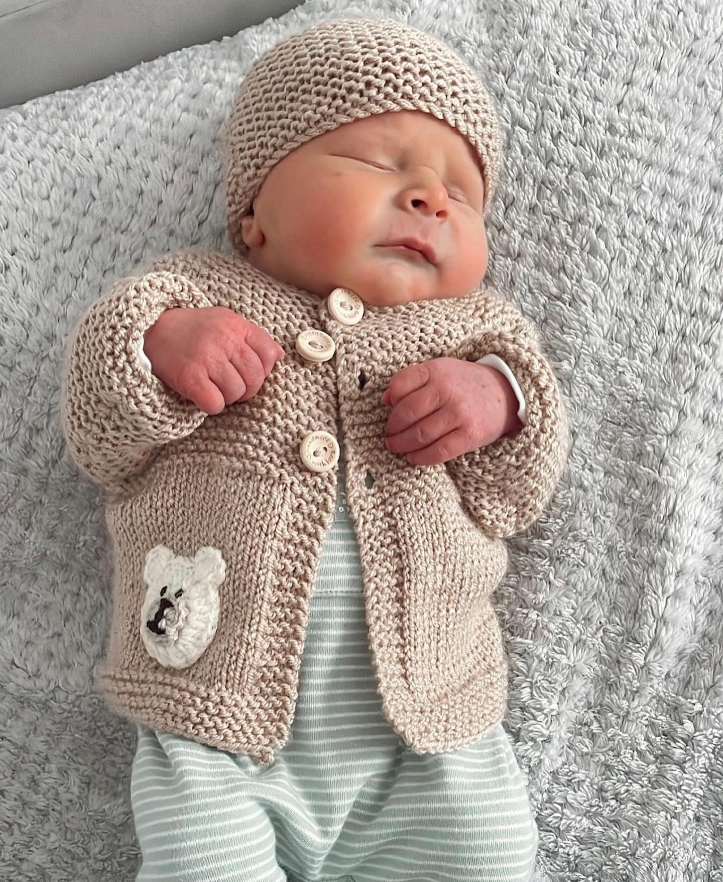 Teddy Cardigan & Hat - Etsy UK