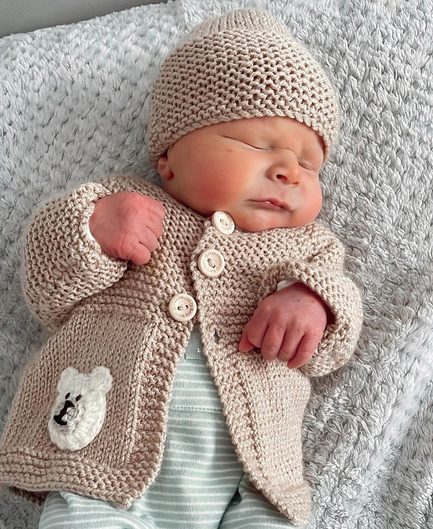 Teddy Cardigan & Hat - Etsy UK