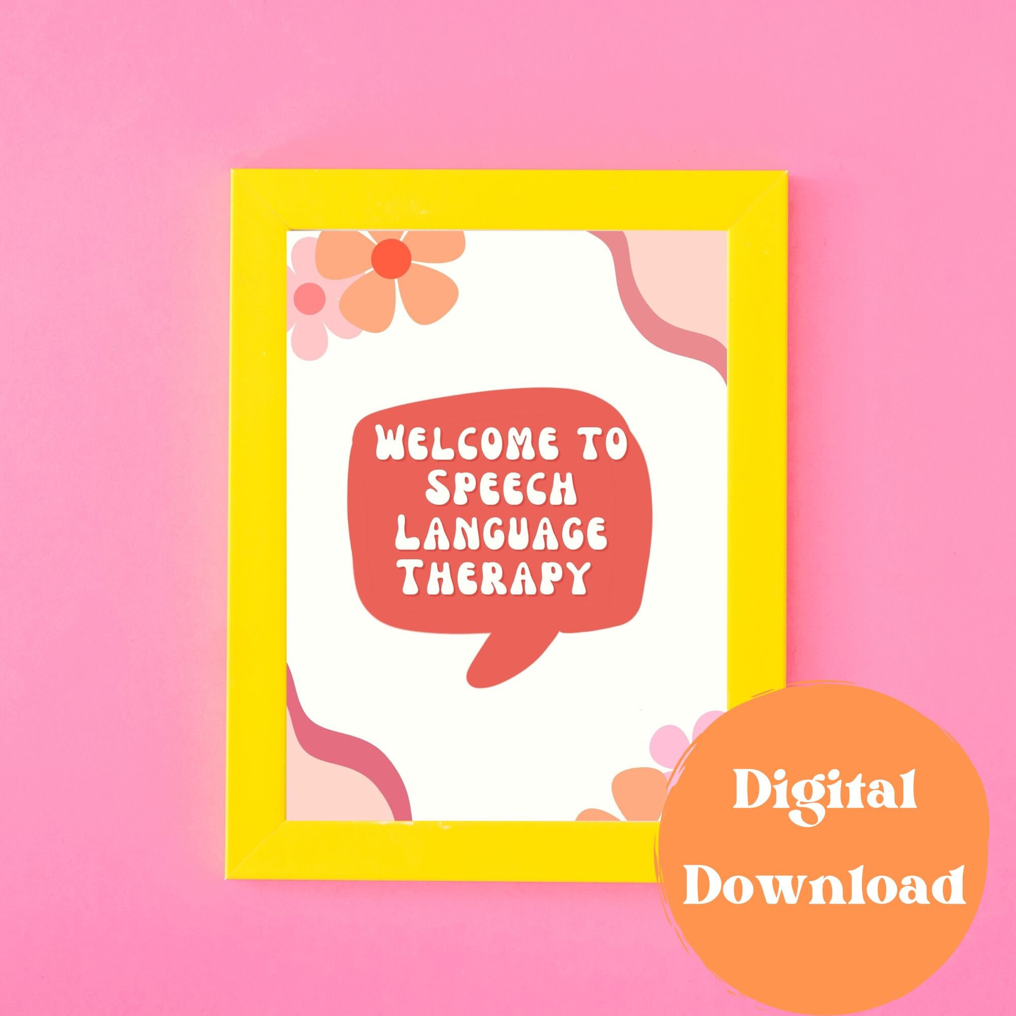 Retro Speech Therapy Room Decor | Printable Wall Art Speech Language ...