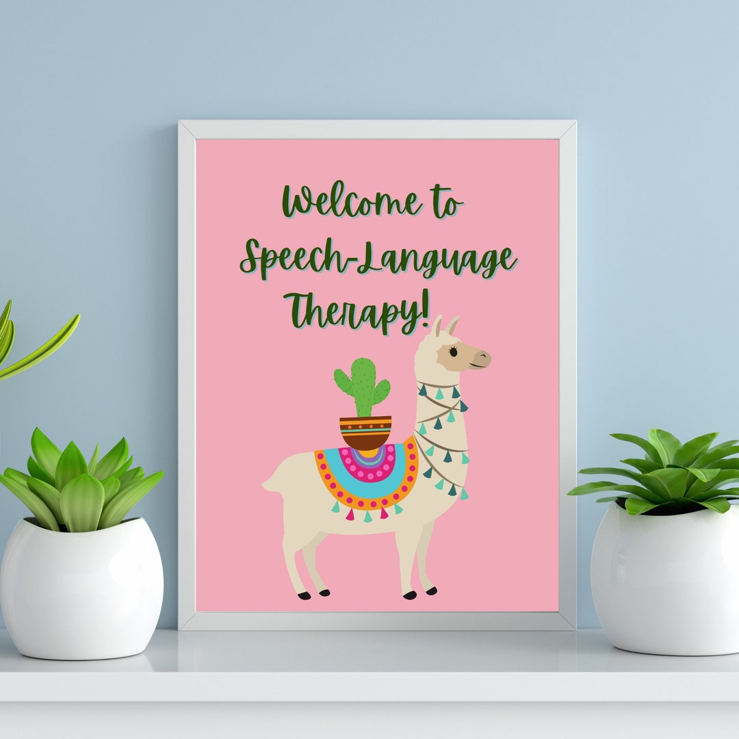 Cute Llama Speech Therapy Room Decor | SLP Decor and Gift | Digital ...