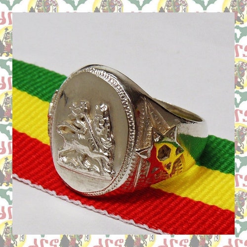 Rasta Lion of Judah Ring for Unisex Made of Sterling Silver - Etsy