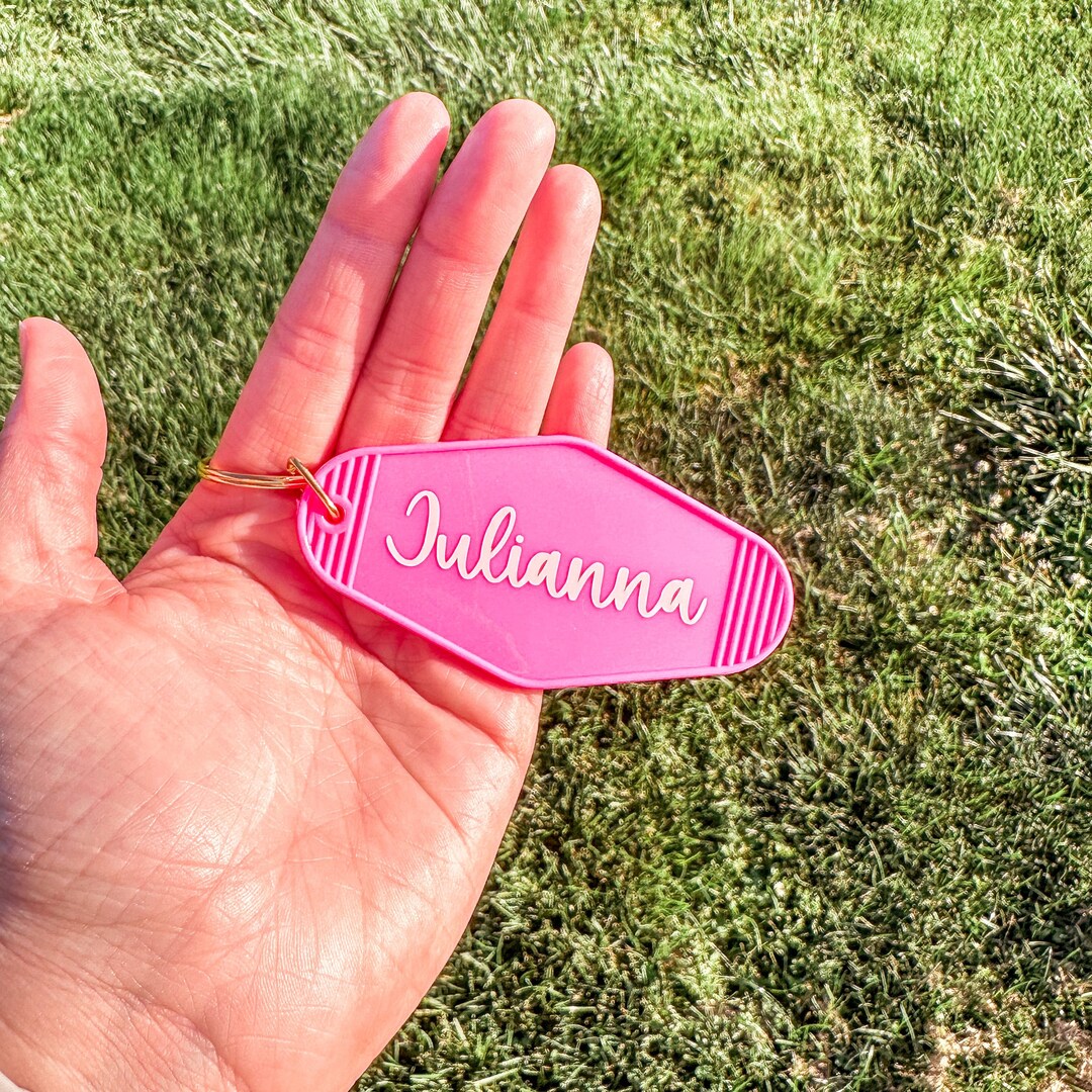 Custom Name Motel Keychain Cute Motel Keychain Retro - Etsy