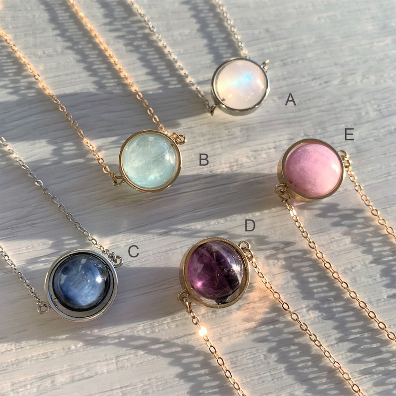 Natural Large Crystal Beads Pendant Tailor-made Necklace Silver 14k ...