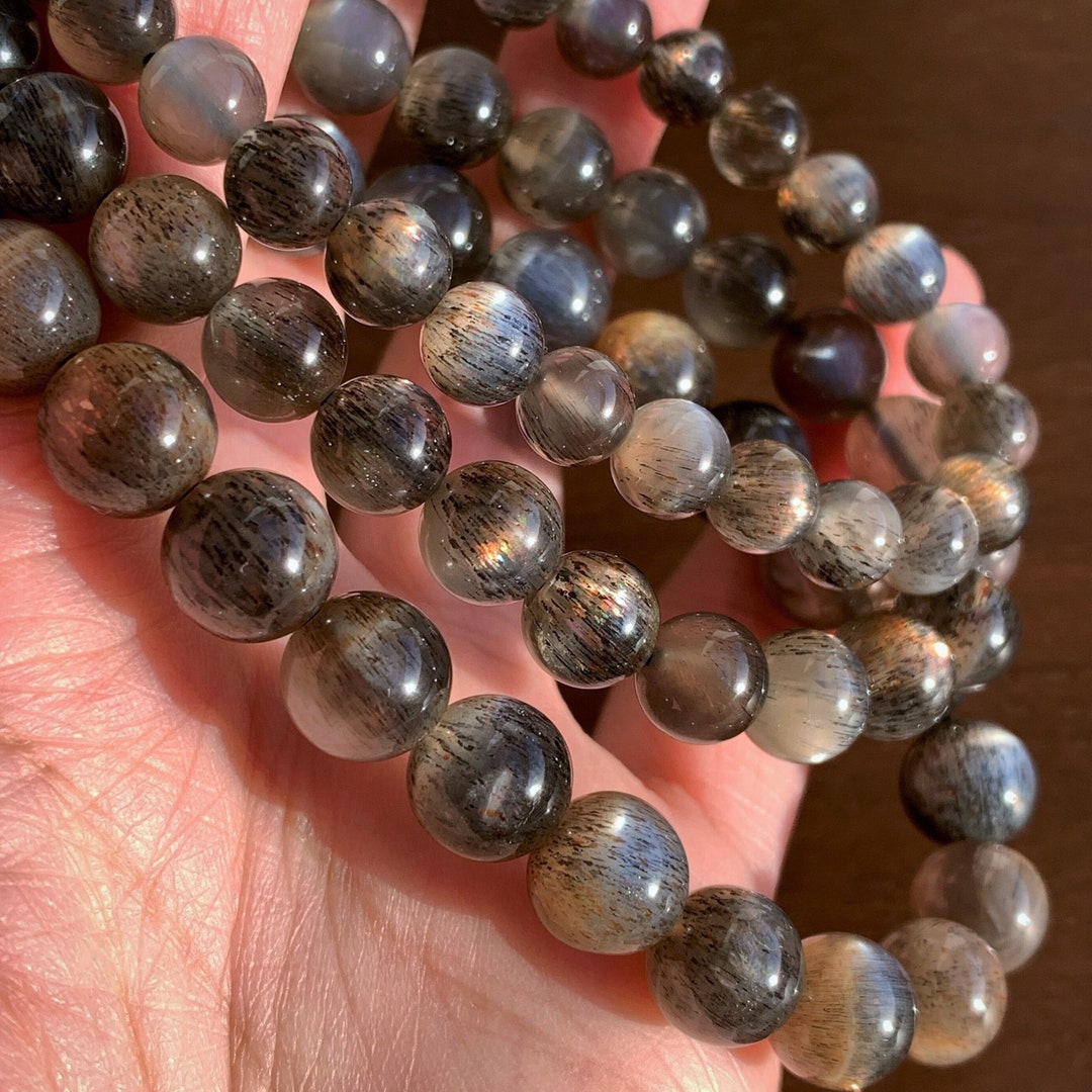 Rare High Quality Black Sunstone Beaded Bracelet in 7 to 9MM Custom ...